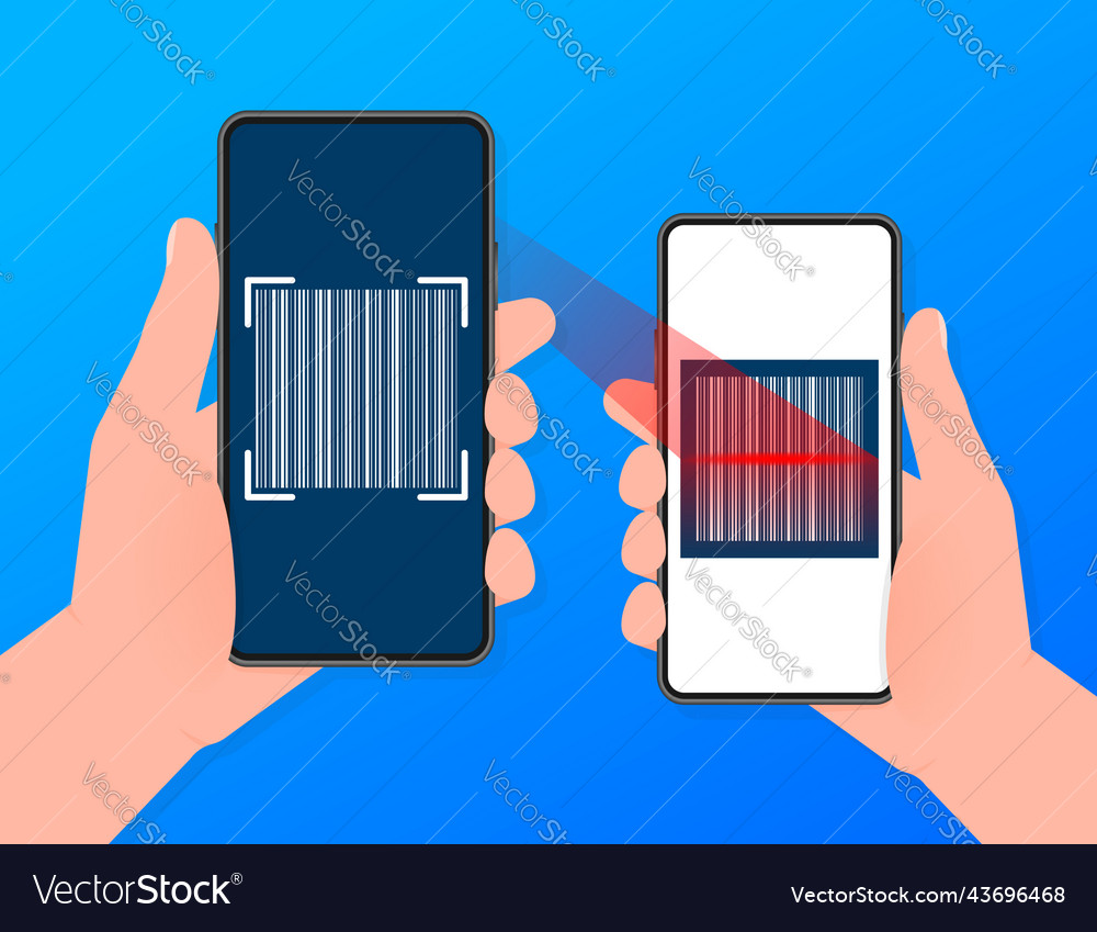 Qr code scanning icon in smartphone code Vector Image