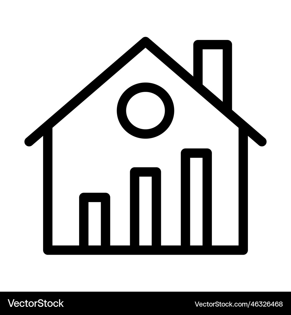 Real estate stats thick line icon for personal Vector Image
