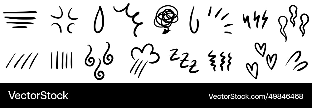 Set of hand drawn doodle expression sign Vector Image