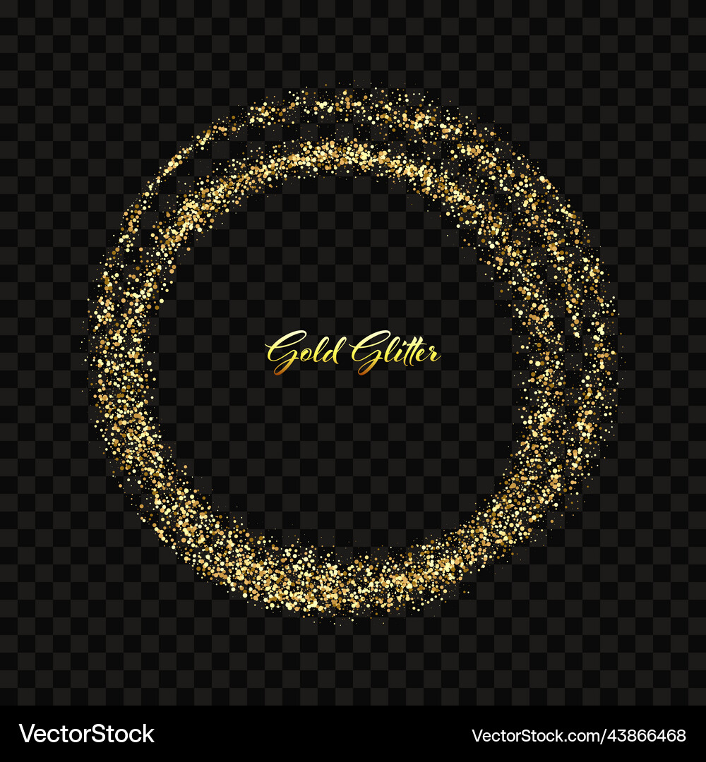 Shiny golden circle frame sparkling golden frame Vector Image