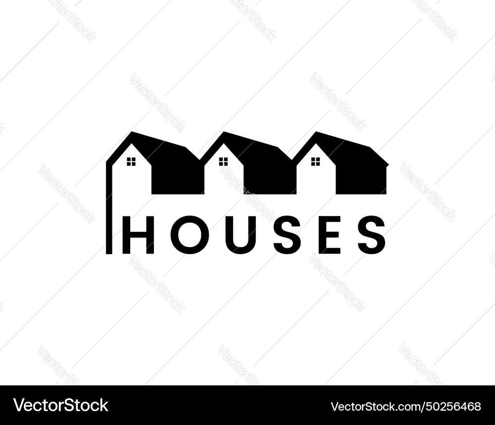 Simple monogram house property business logo Vector Image