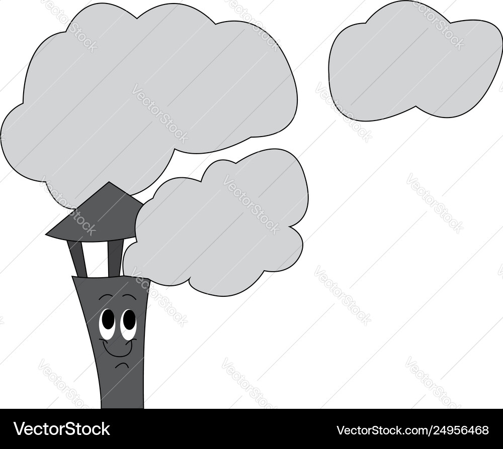 Smoke fumes passing through chimney Royalty Free Vector