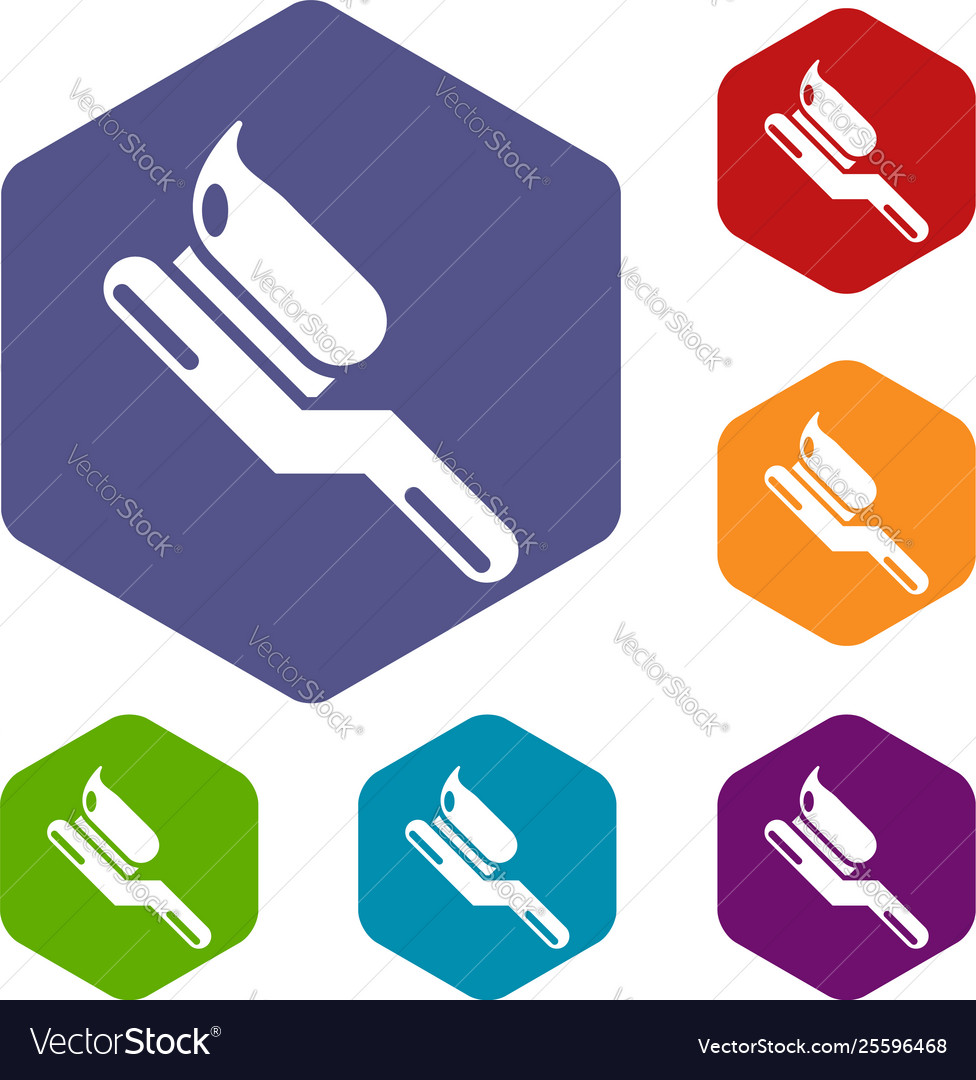 Toothbrush icons hexahedron Royalty Free Vector Image