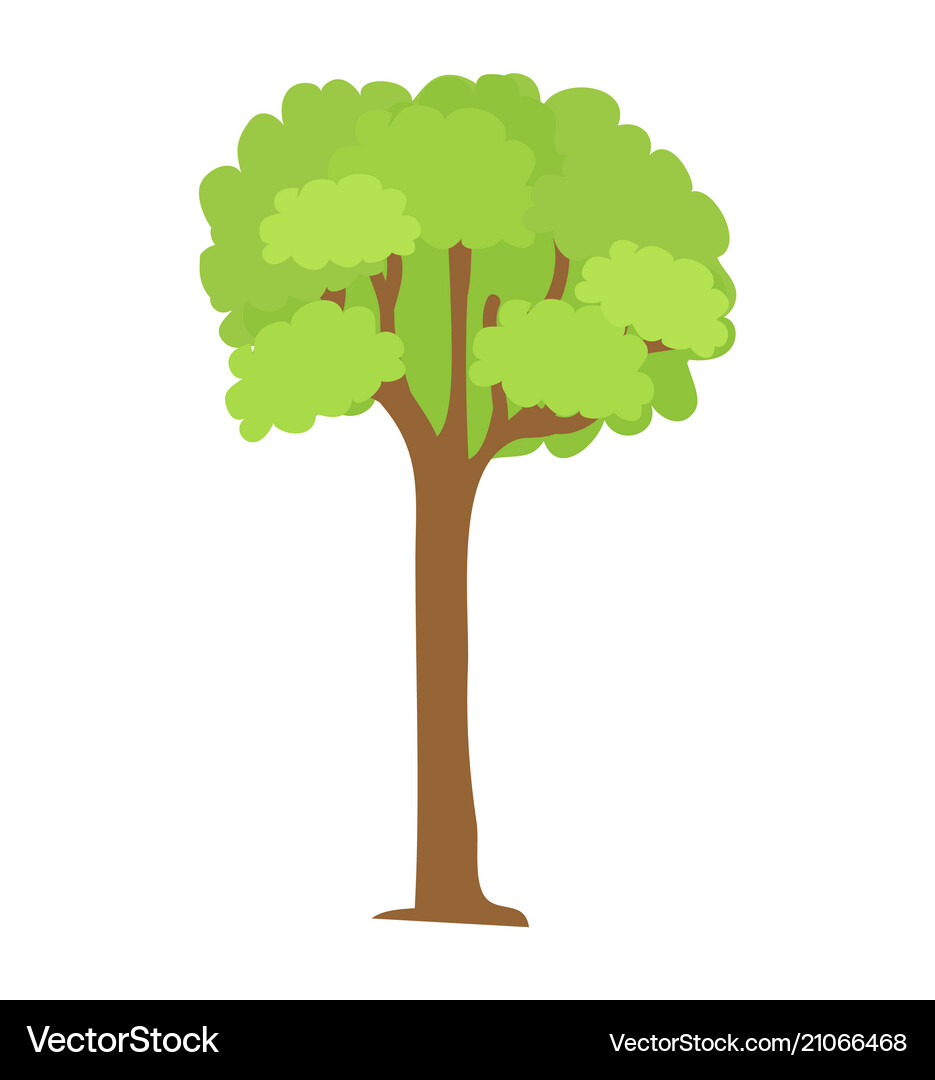 Tree icon with green leaves and brown trunk Vector Image