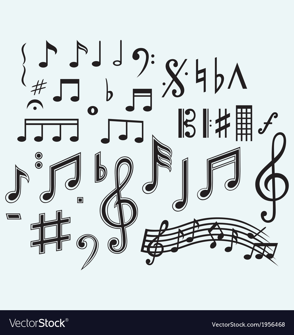Various musical notes Royalty Free Vector Image
