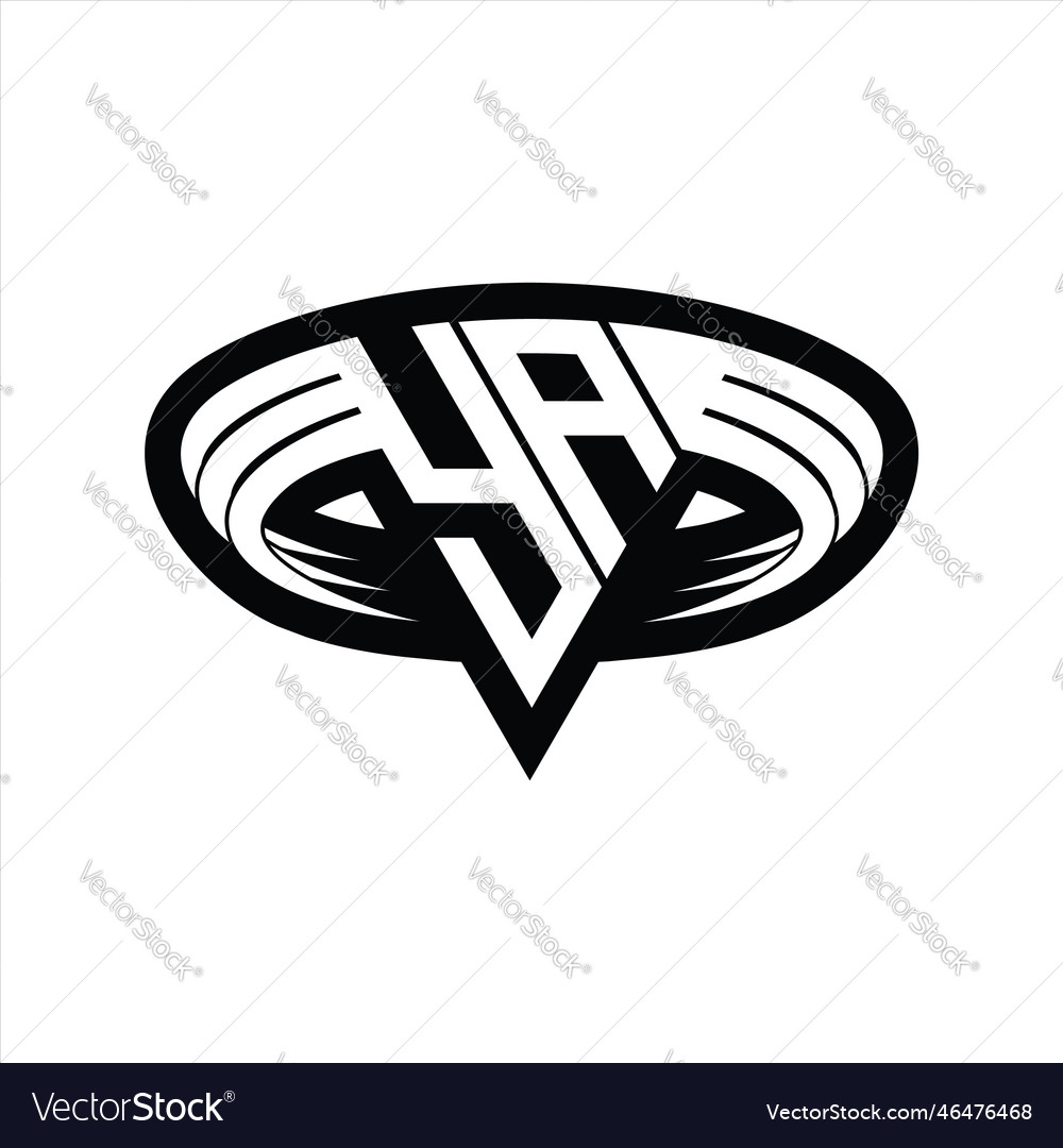 Ya logo monogram with triangle shape slice Vector Image
