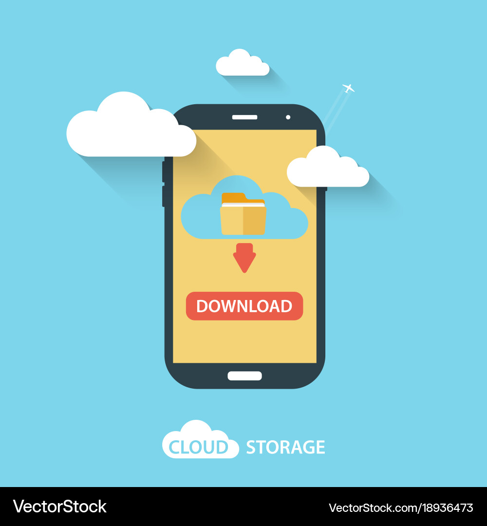 Cloud computing storage and applications Vector Image