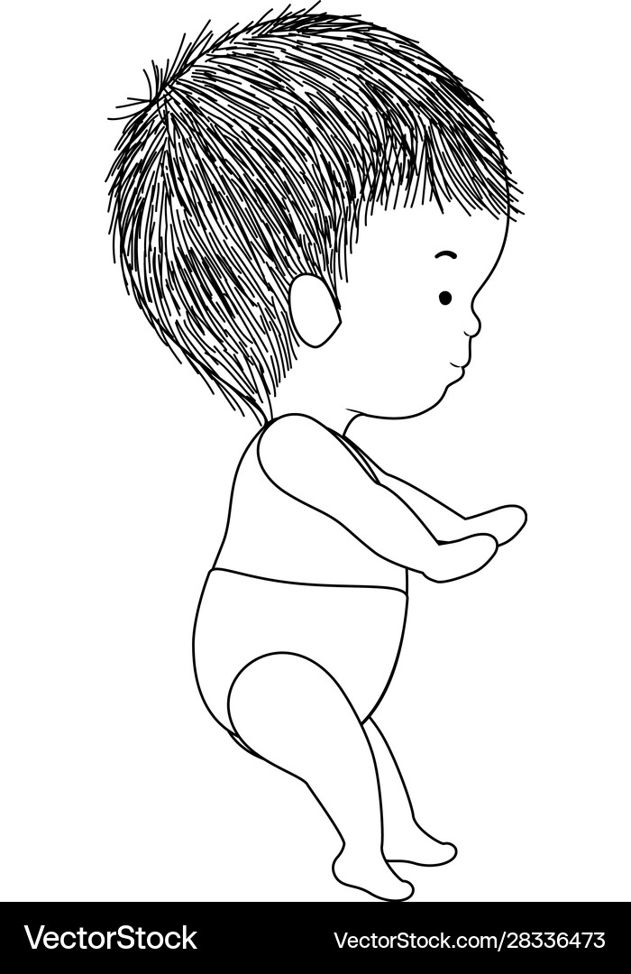 Cute baby boy with diaper design Royalty Free Vector Image