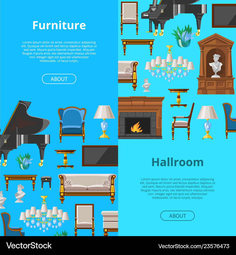 Furniture seamless pattern furnishings Royalty Free Vector