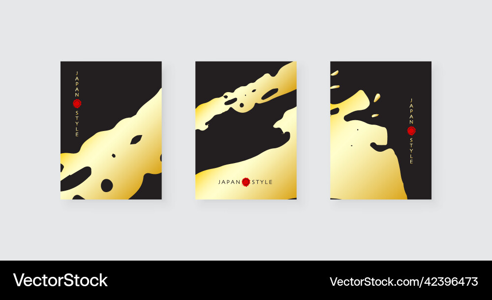 Golden ink brush stroke on black background Vector Image