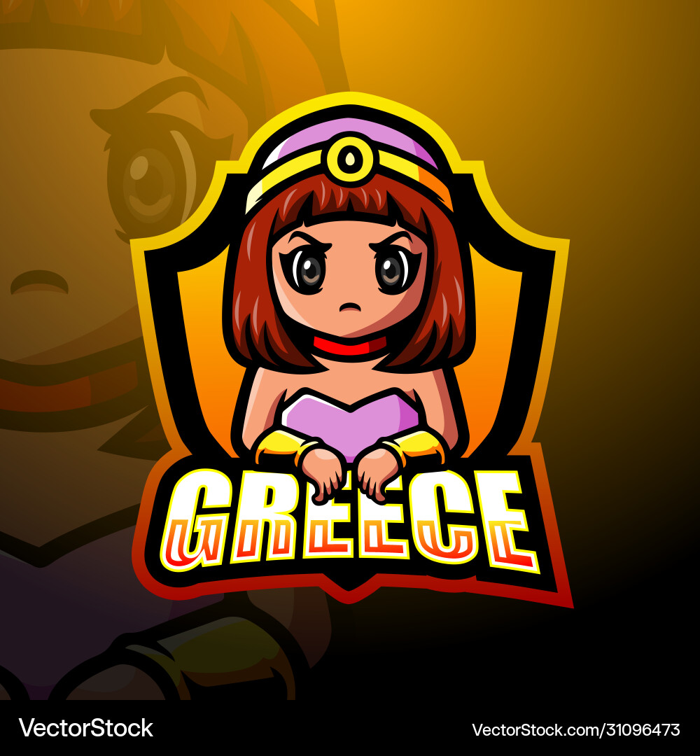Greece mascot esport logo design Royalty Free Vector Image