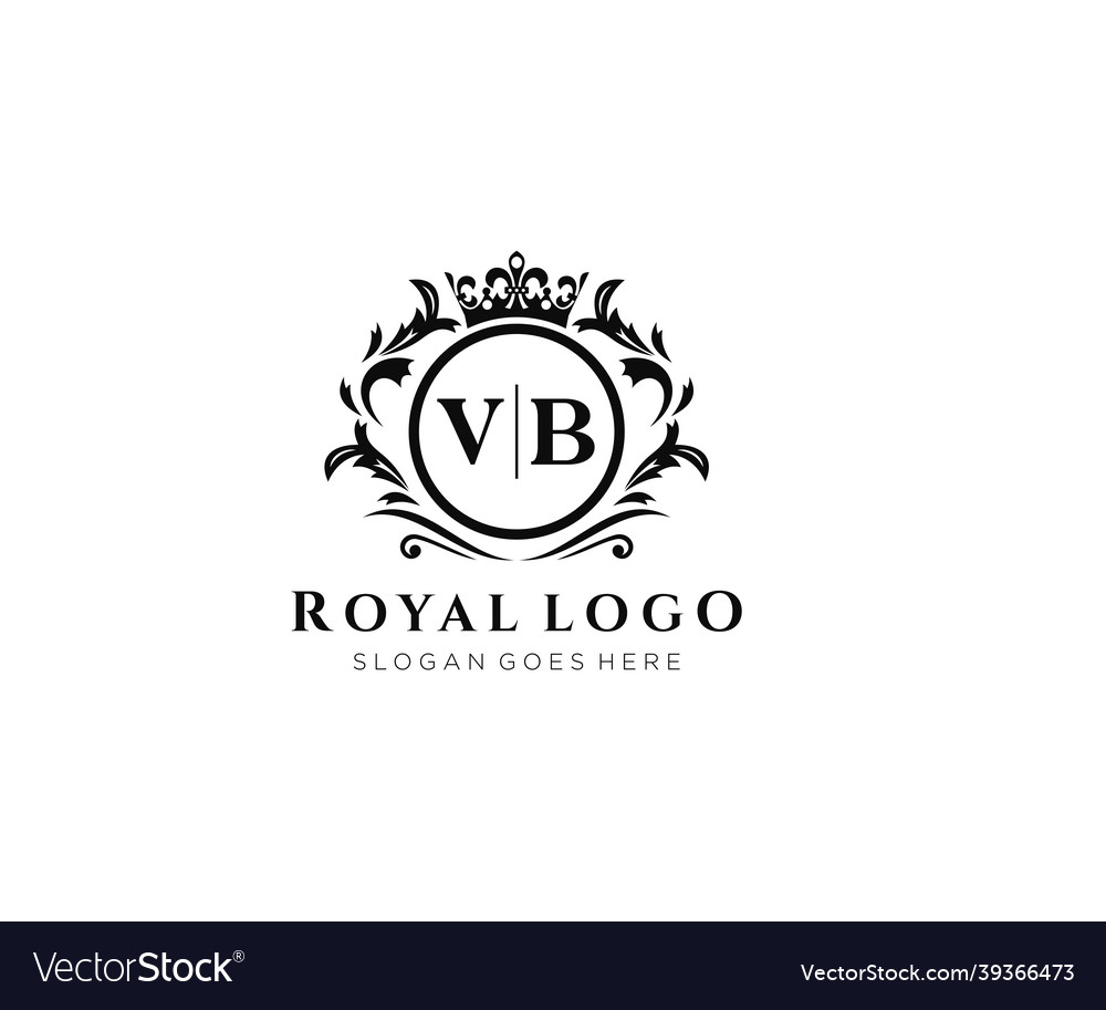 Initial vb letter luxurious brand logo template Vector Image
