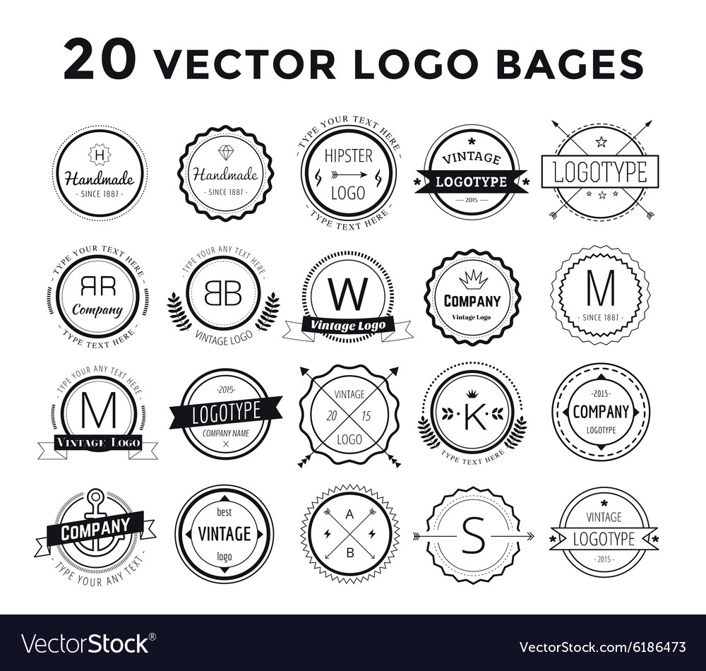 Massive logo set bundle Royalty Free Vector Image