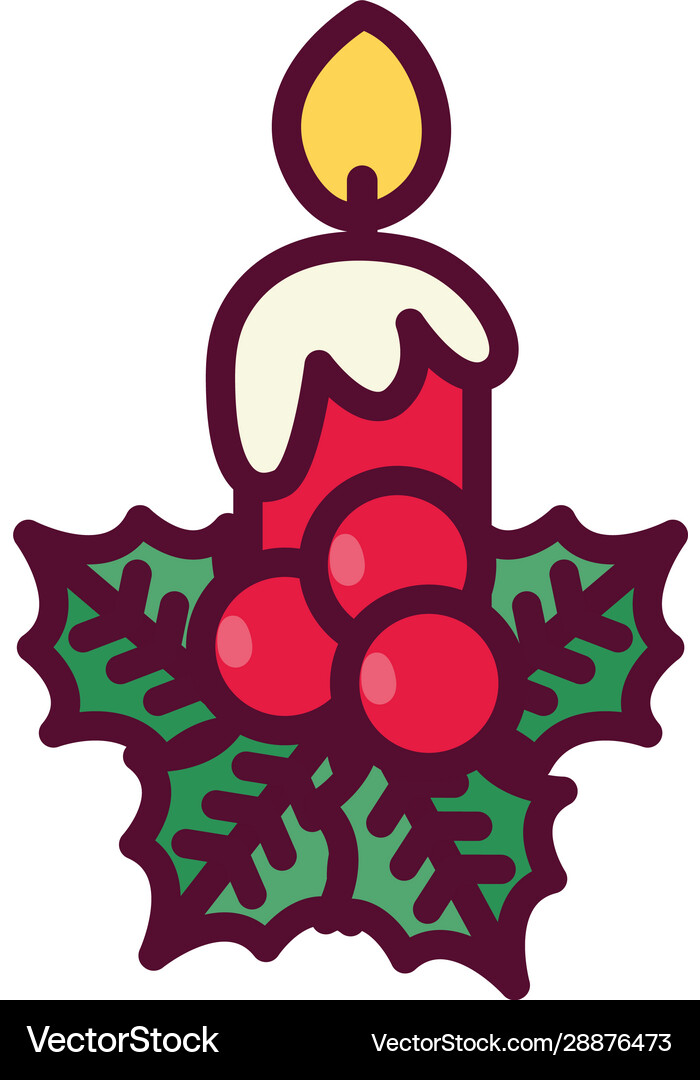 Merry christmas candle design Royalty Free Vector Image