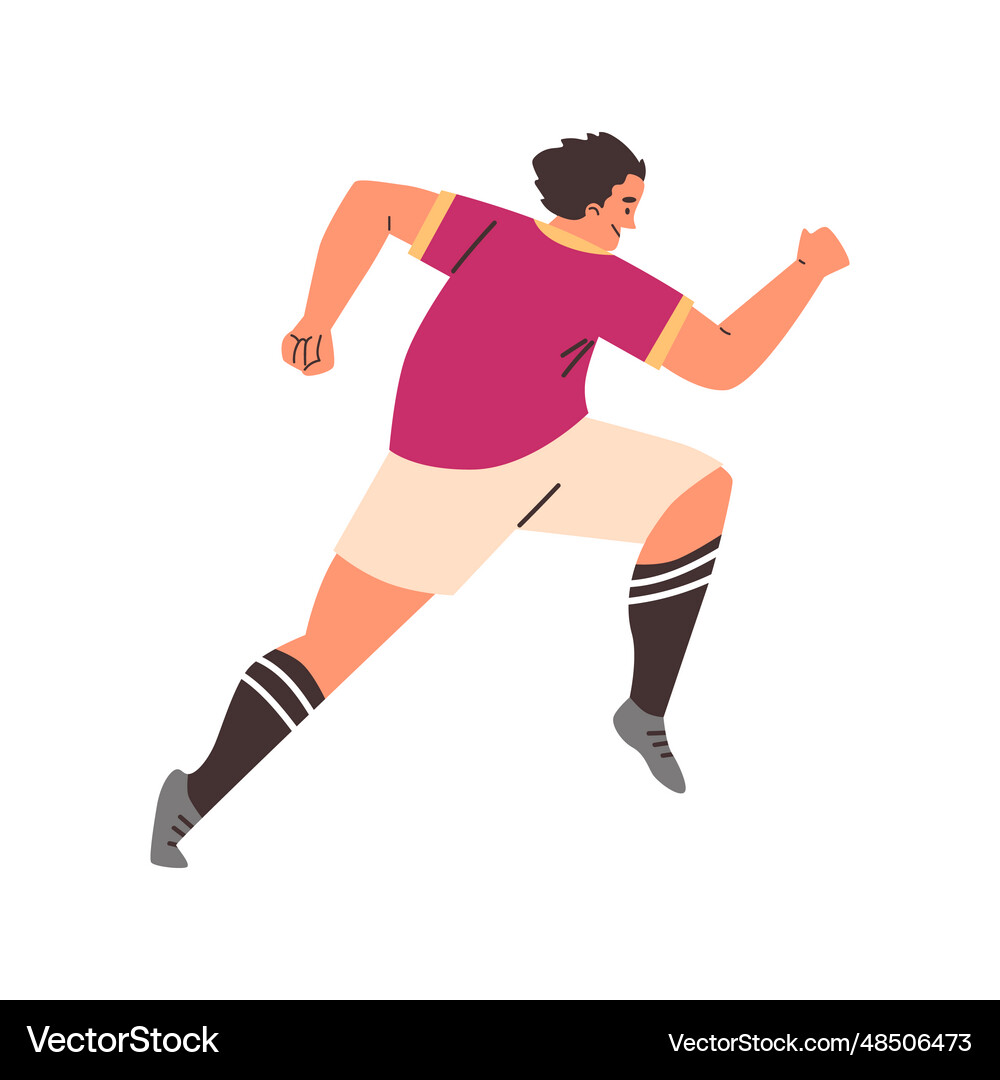 Running boy soccer player in special uniform flat Vector Image