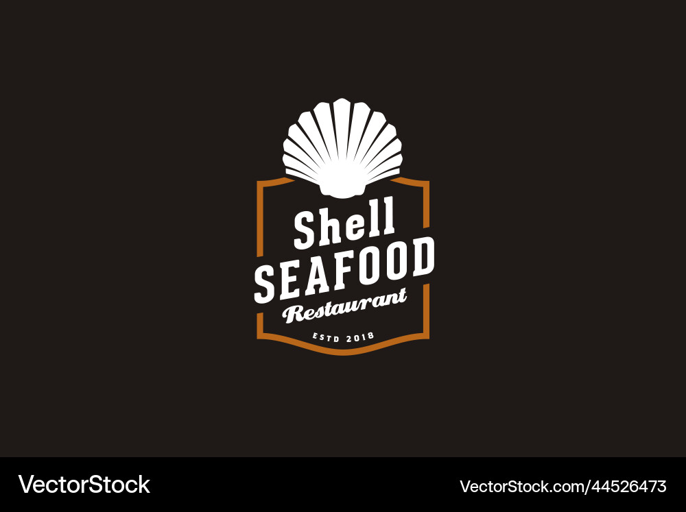 Seafood seashell pearl oyster shell clams logo Vector Image