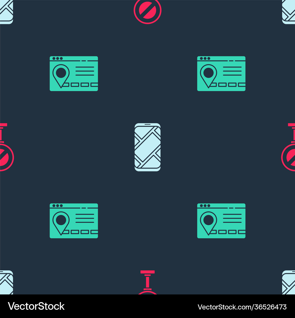 Set stop sign city map navigation and infographic Vector Image