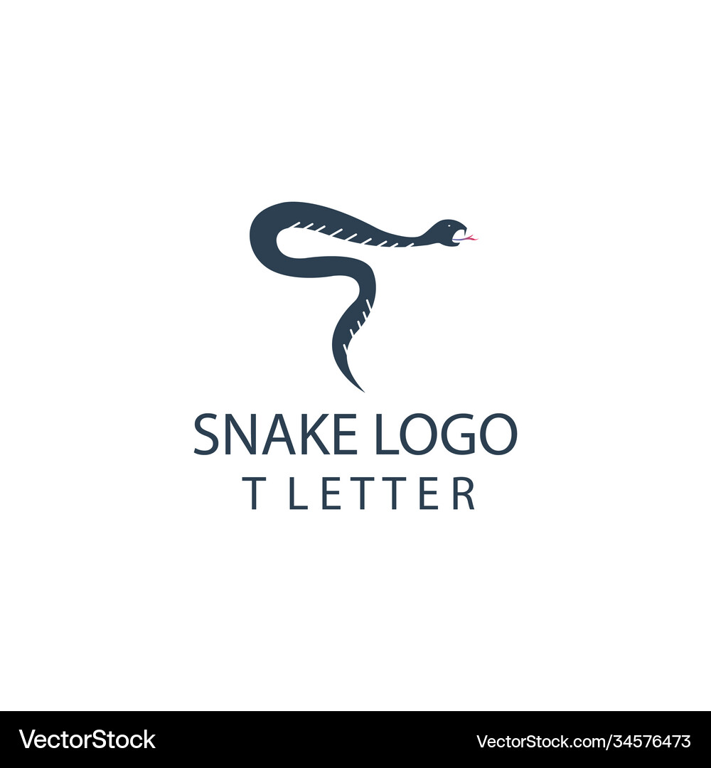 Snake logo letter t color design Royalty Free Vector Image
