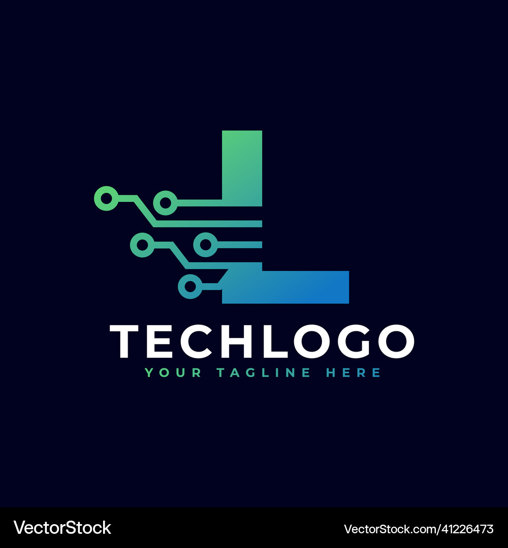 Tech letter l logo futuristic logo template Vector Image