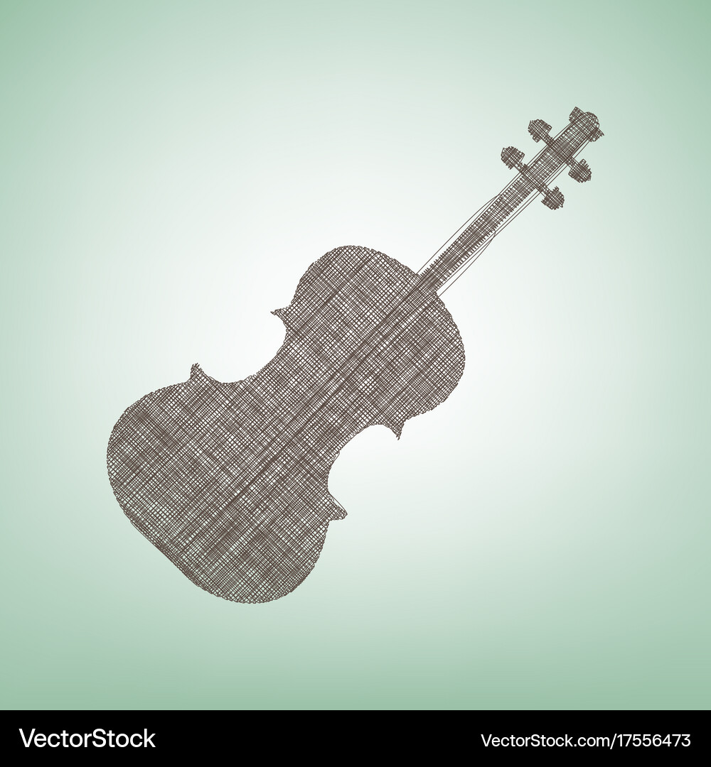 Violin sign brown flax icon Royalty Free Vector Image