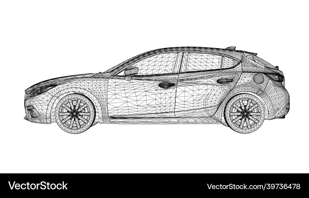 Abstract creative 3d sports car lines Royalty Free Vector
