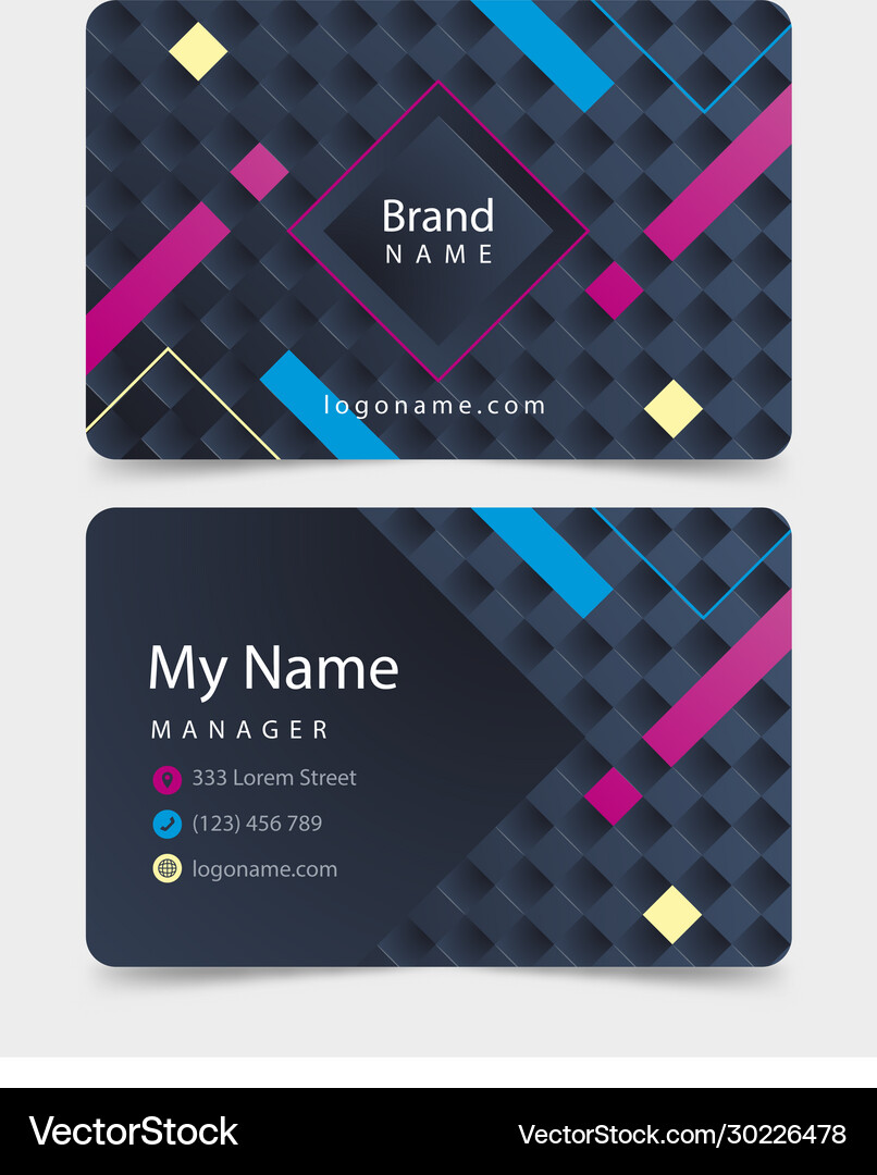 Abstract shapes business card pack Royalty Free Vector Image
