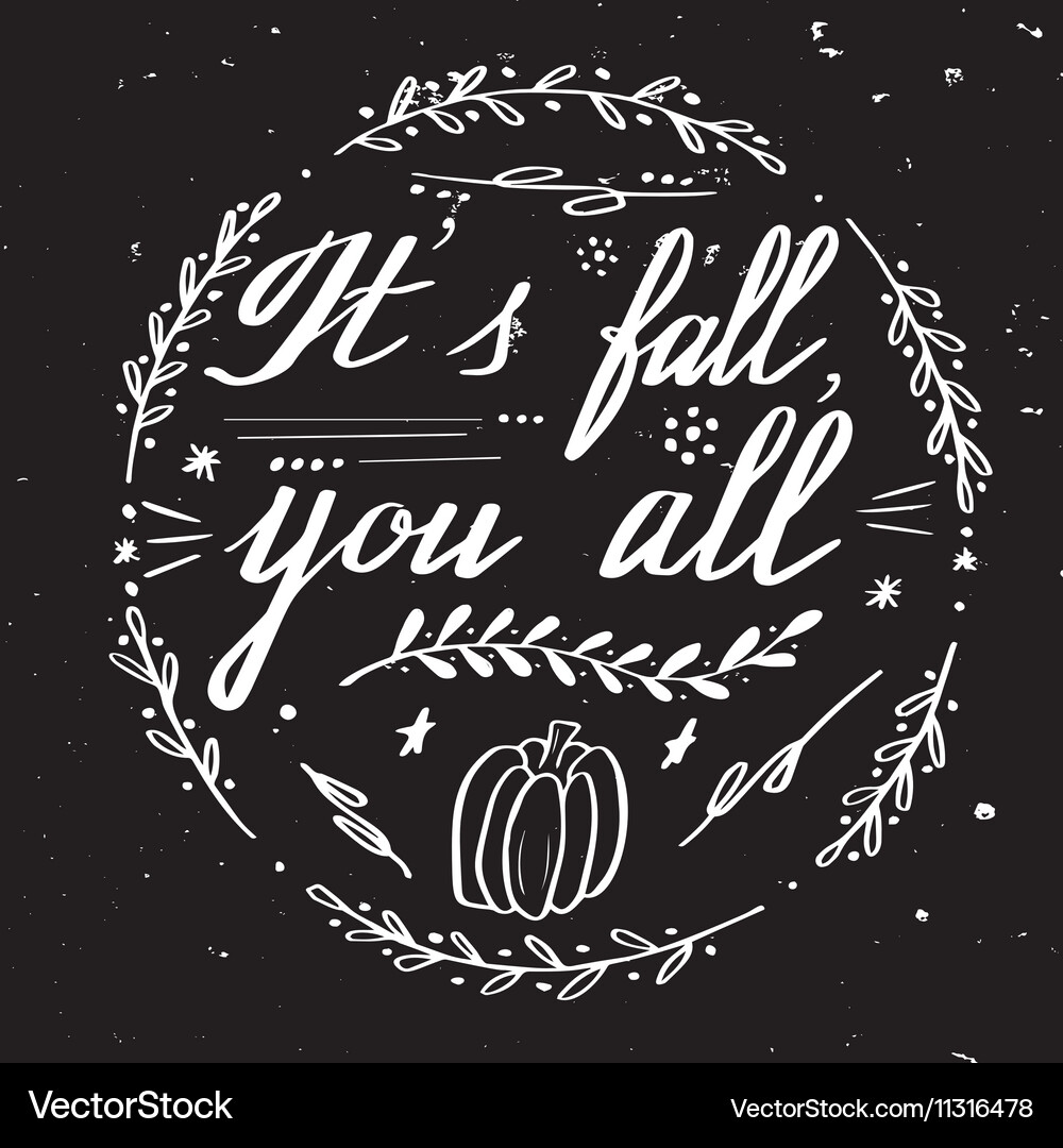 Autumn hand lettering and calligraphy design Vector Image
