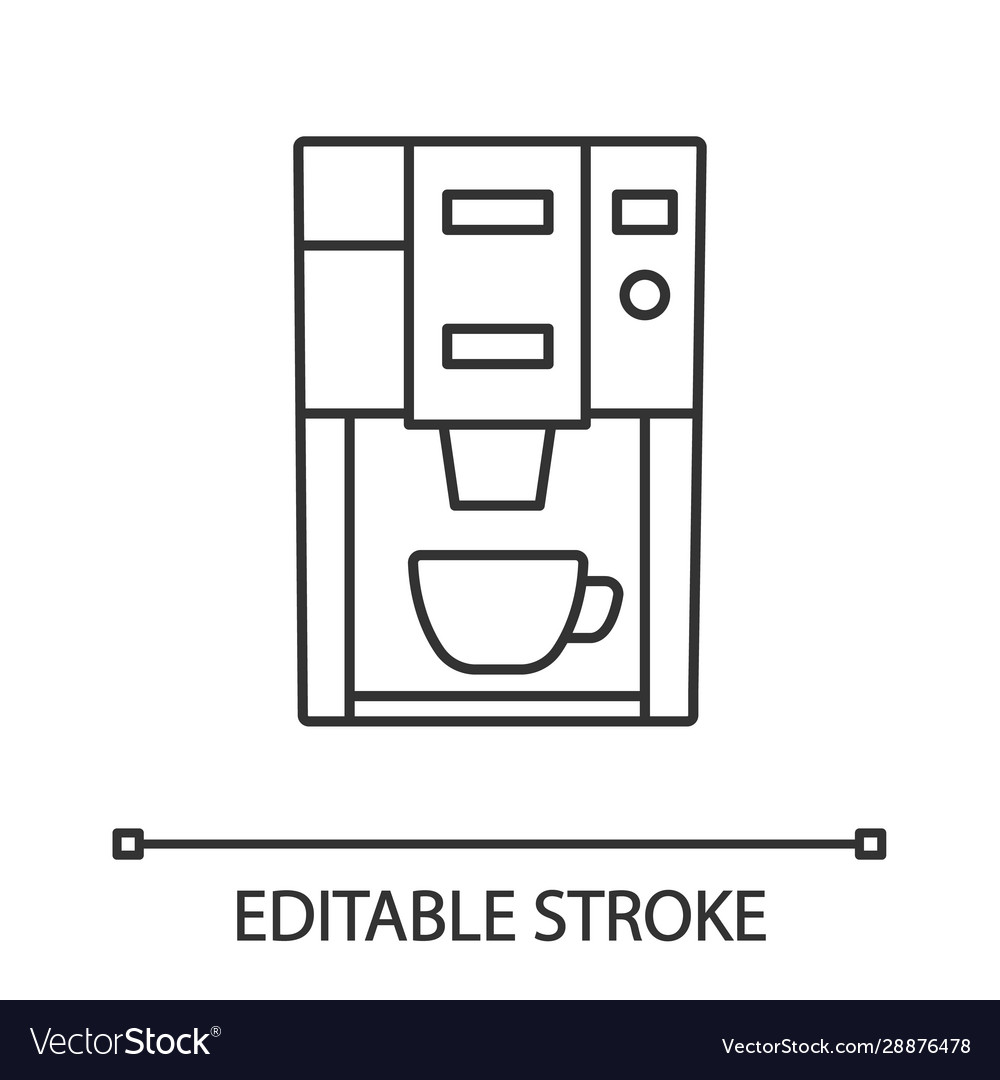 Coffee machine linear icon Royalty Free Vector Image
