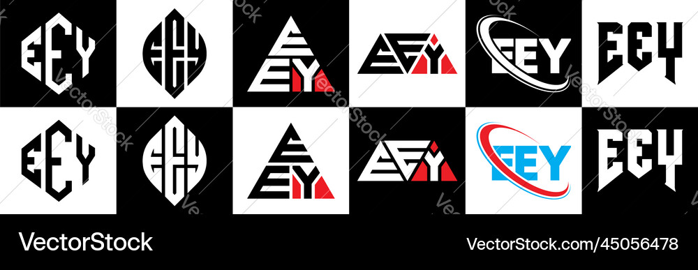 Eey letter logo design in six style polygon Vector Image