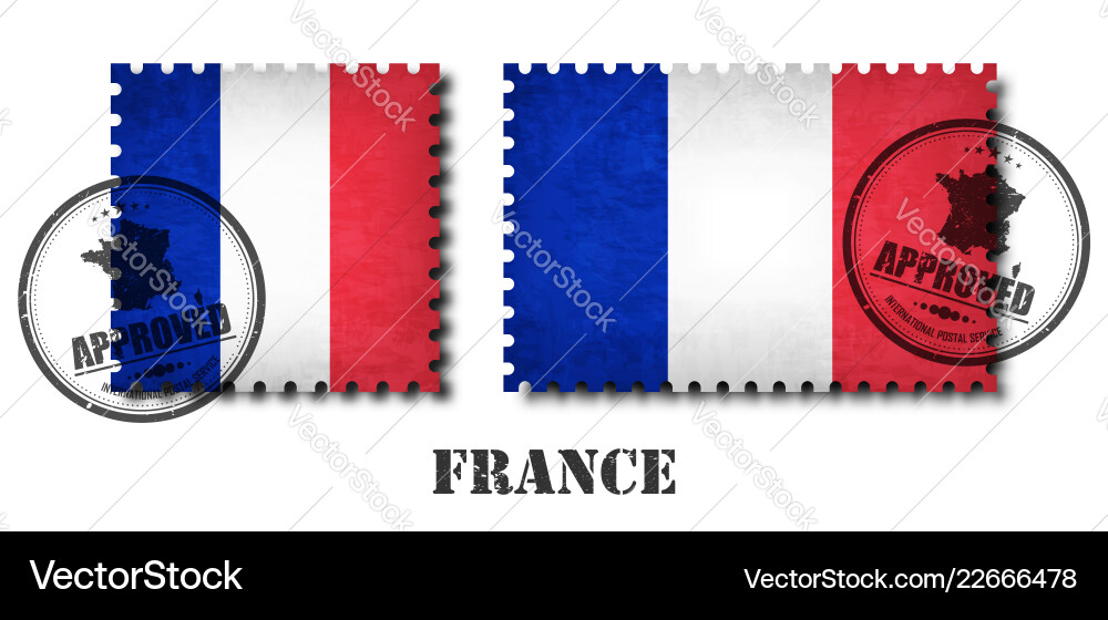 France or french flag pattern postage stamp Vector Image