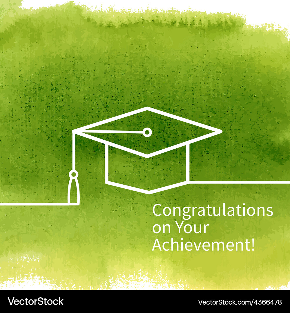 Greeting card with congratulations graduate Vector Image