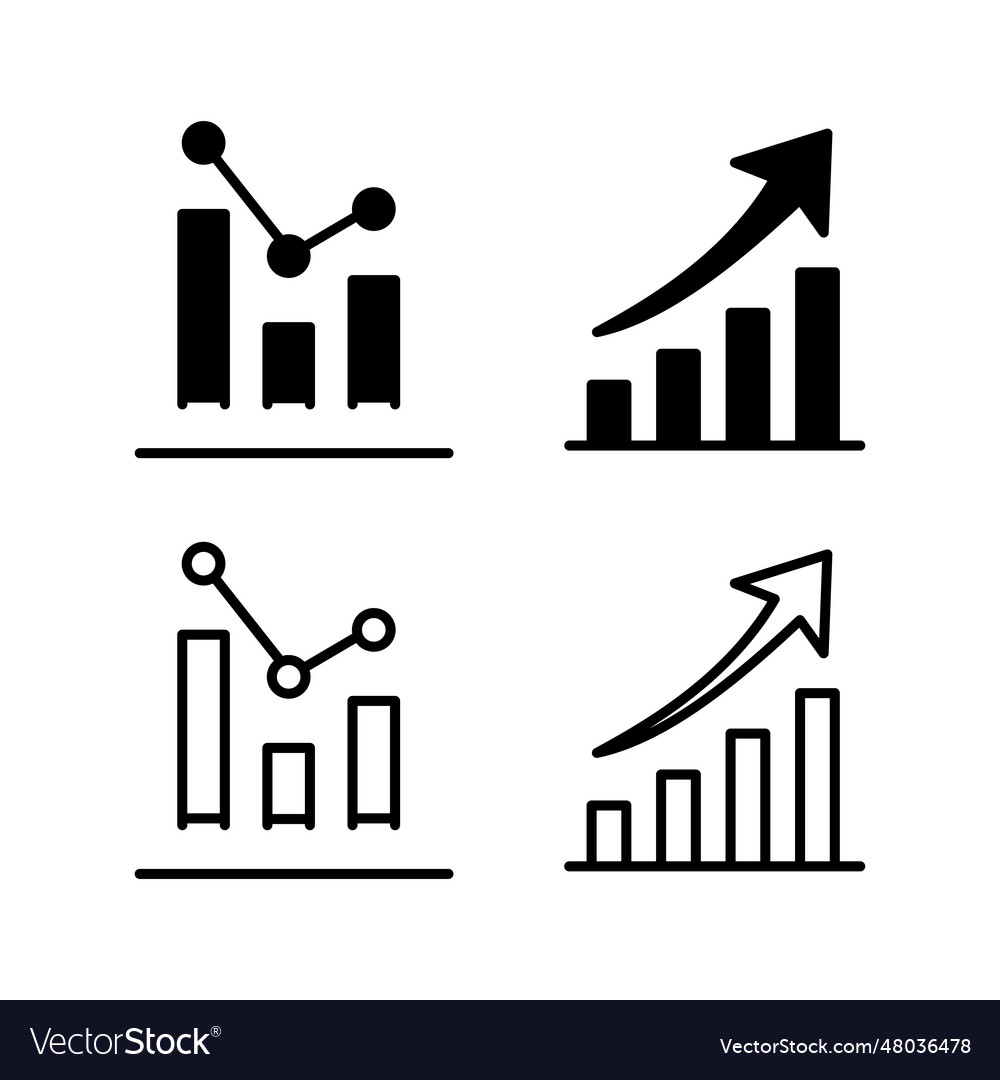Growing graph icon chart icon graph icon Vector Image