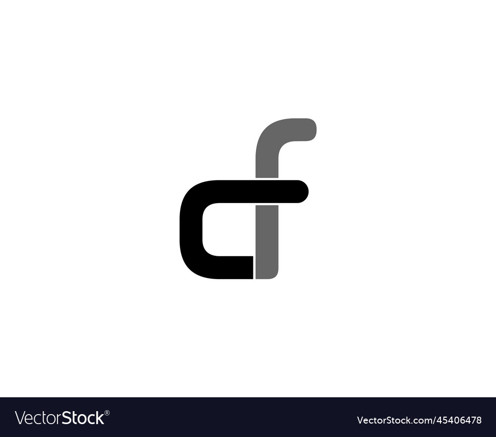 Initials Letter Cf Df Overlap Style Logo Concept Vector Image