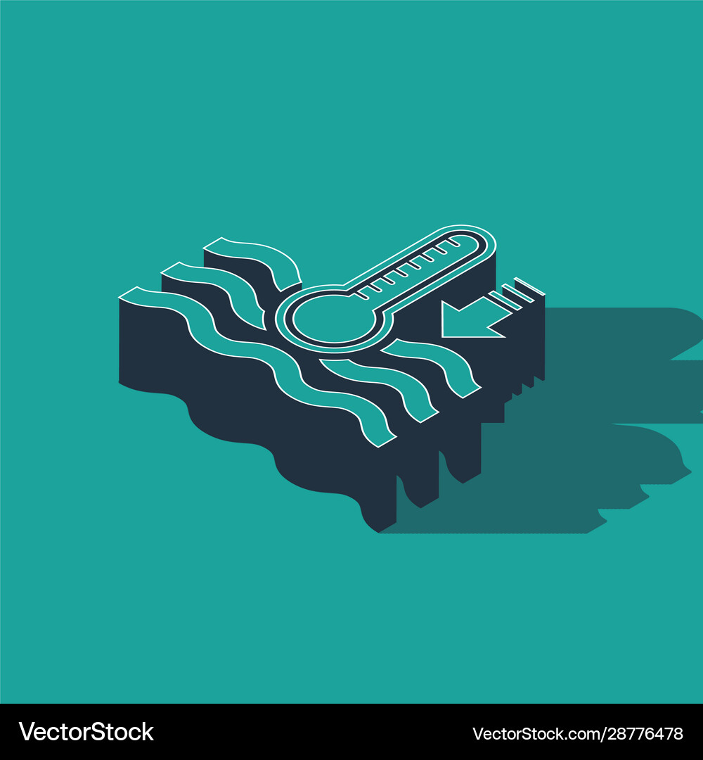 Isometric water thermometer measuring heat Vector Image
