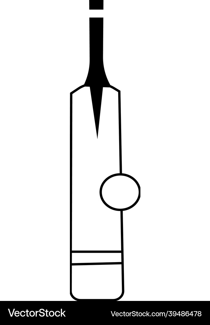 Outline cricket icon isolated black simple Vector Image