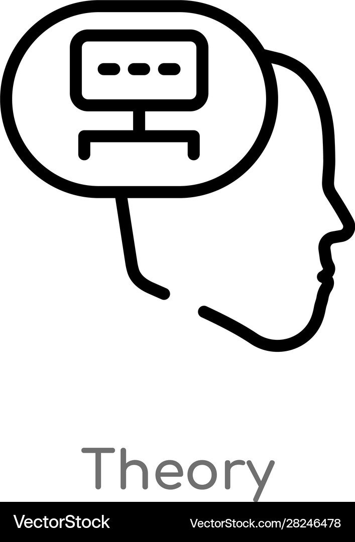 Outline theory icon isolated black simple line Vector Image