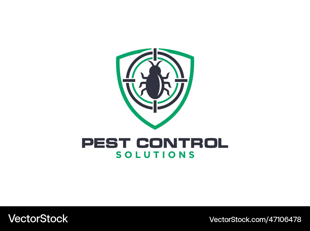 Pest control service icons with insects Royalty Free Vector