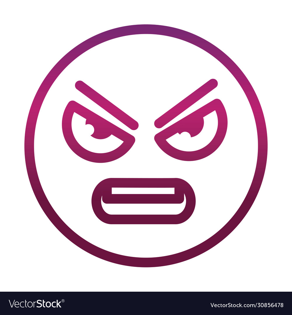 Rage funny smiley emoticon face expression Vector Image