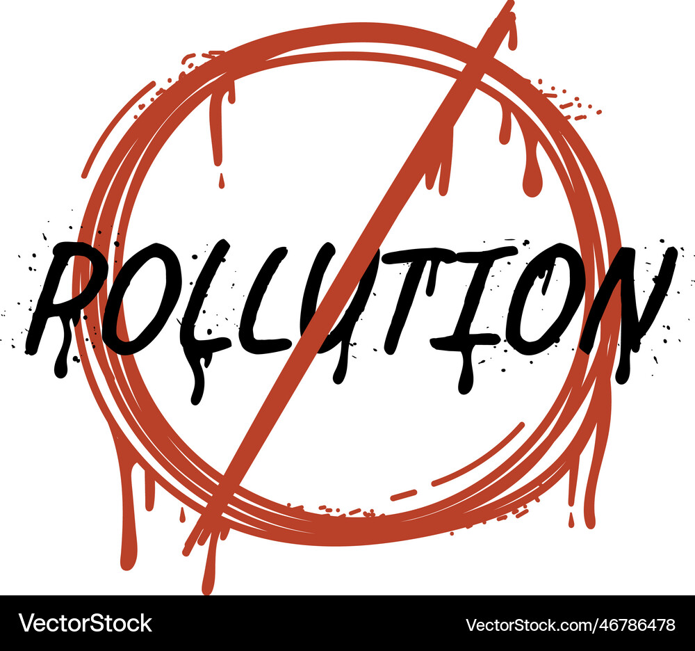 Stop pollution street art Royalty Free Vector Image