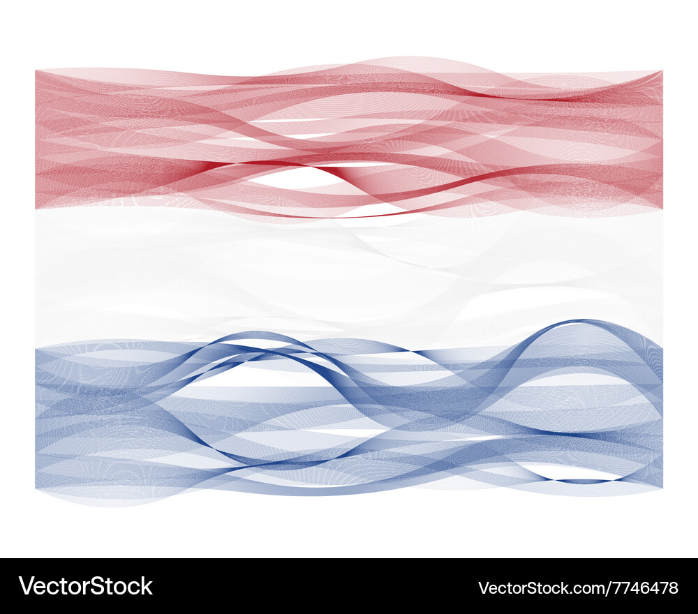 Wave line flag of the Netherlands Royalty Free Vector Image