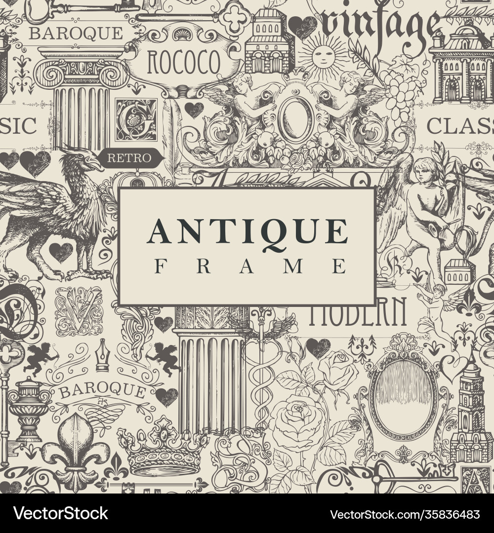 Banner with an inscription antique frame Vector Image