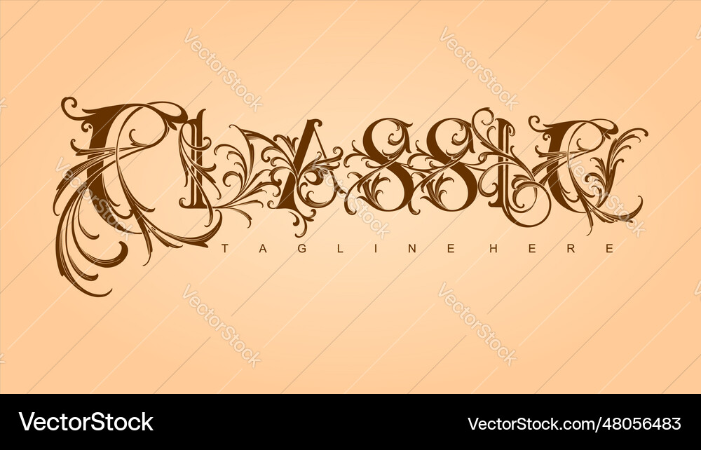 Beauty elegant classic gold lettering monogram Vector Image