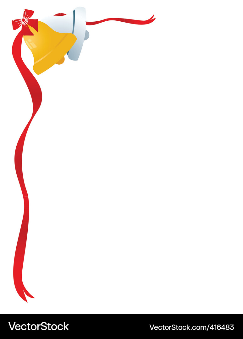 Christmas Bells & Ribbon Border Royalty Free Vector
