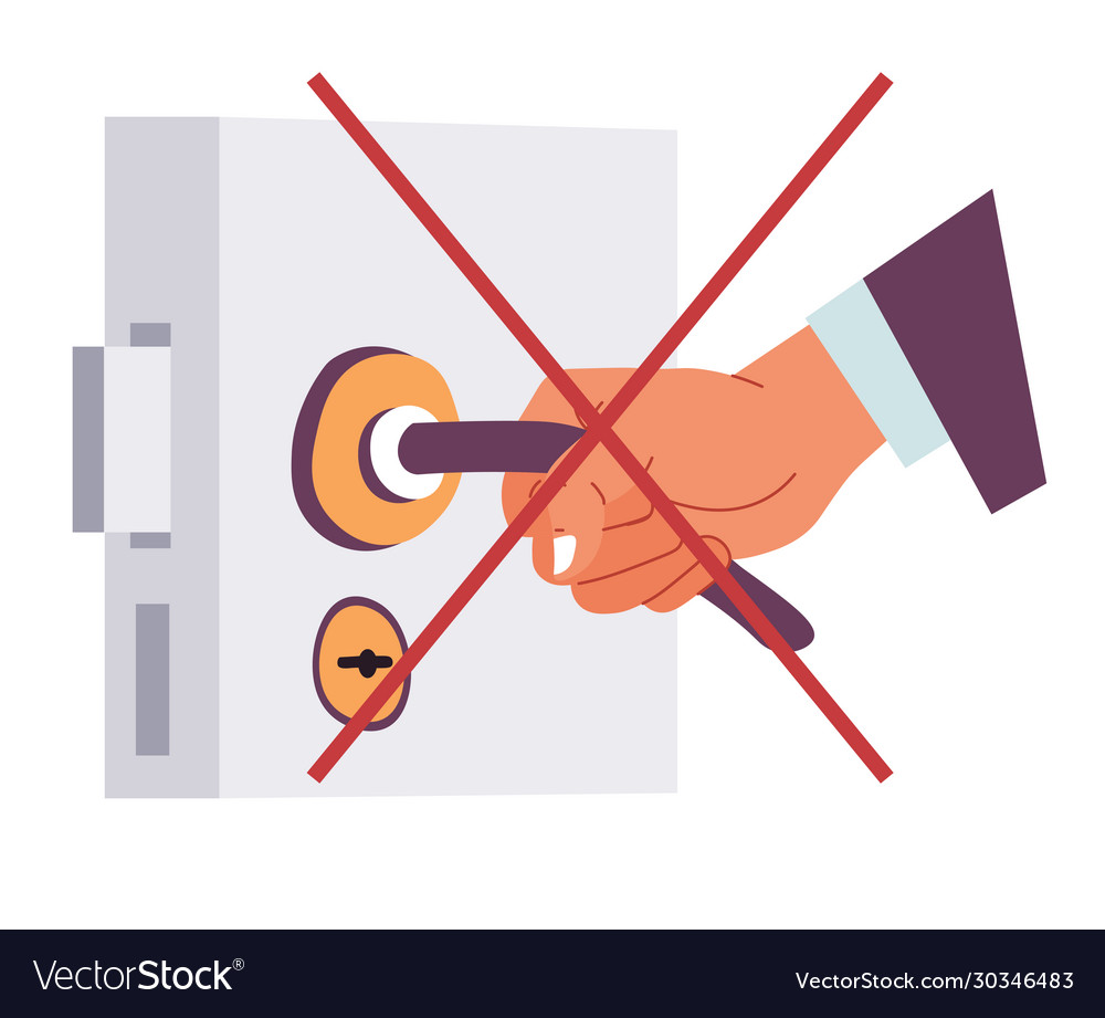 Coronavirus precautions avoid touching objects Vector Image