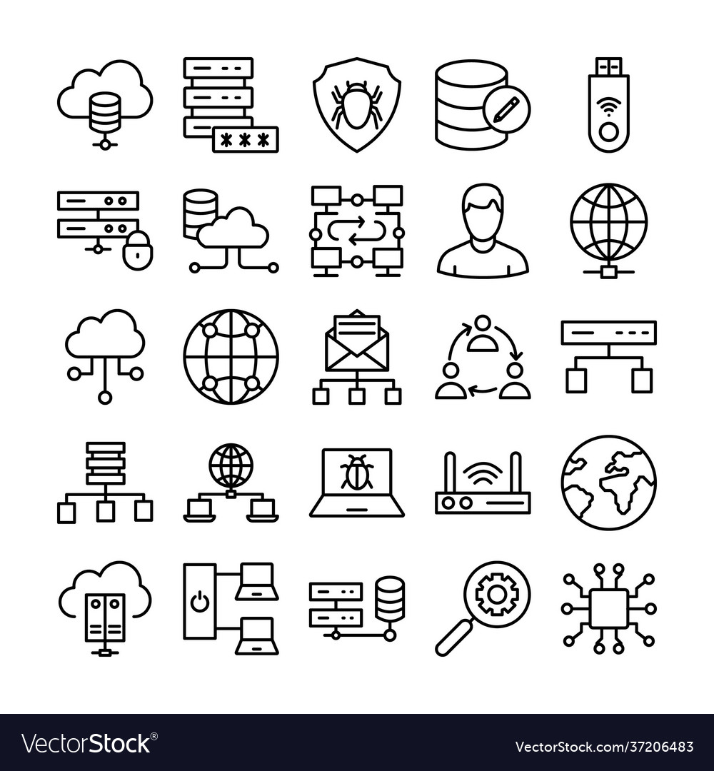 Data management every single can easily modify or Vector Image