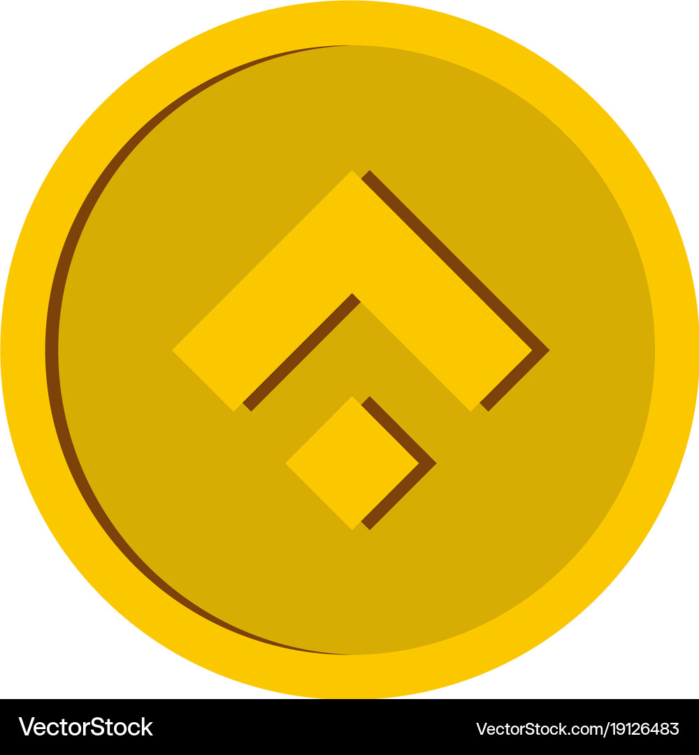 Gold coin icon in flat style Royalty Free Vector Image