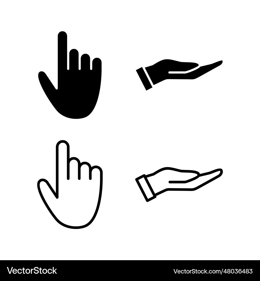 Hand icon hand symbols palm Royalty Free Vector Image