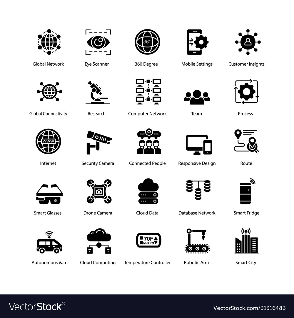 Internet things icons pack Royalty Free Vector Image