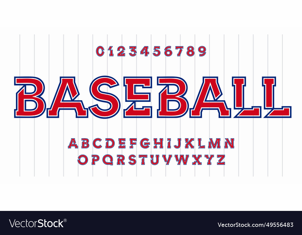 Modern red and blue navy outlined font for college