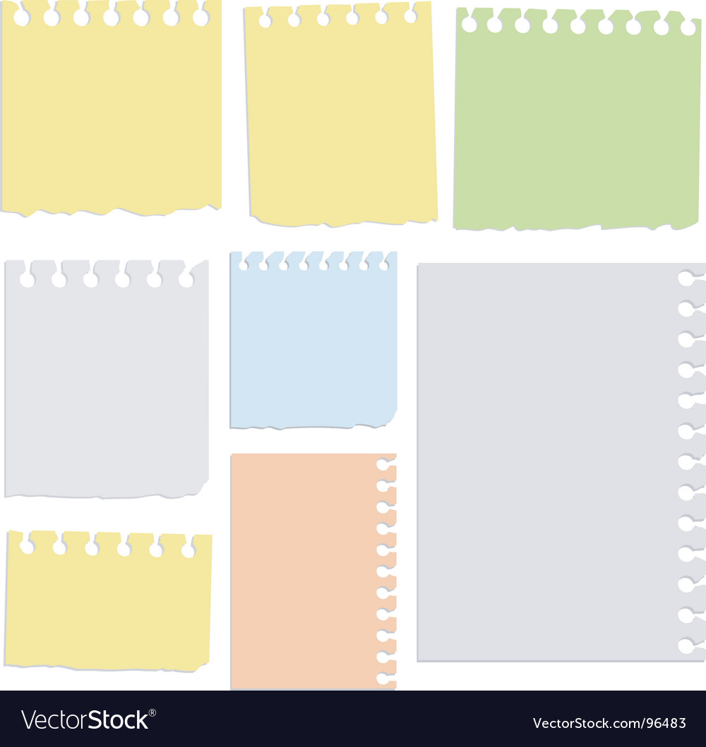 Notepad sheets Royalty Free Vector Image - VectorStock